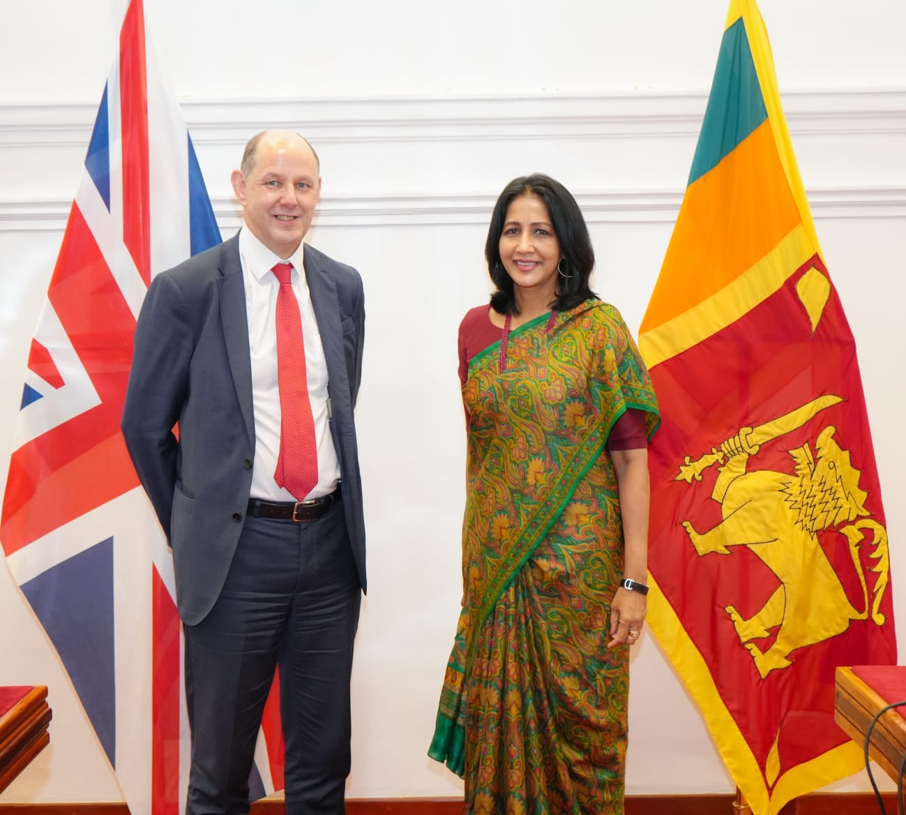 Foreign Secretary Wijewardane and UK FCDO Permanent Under Secretary Sir ...